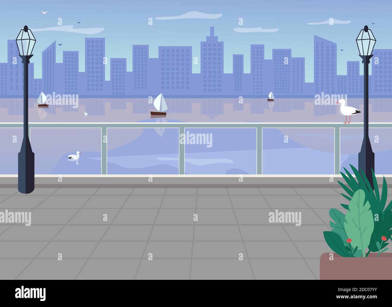 Embankment flat color vector illustration Stock Vector Image & Art - Alamy