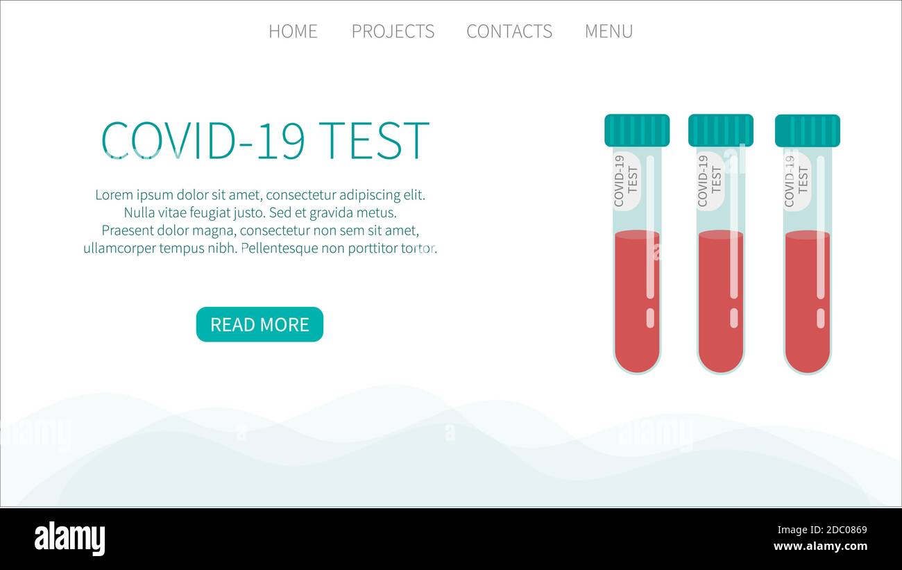 COVID-19 test. Tubes with blood sample. Concept of Coronavirus rapid ...