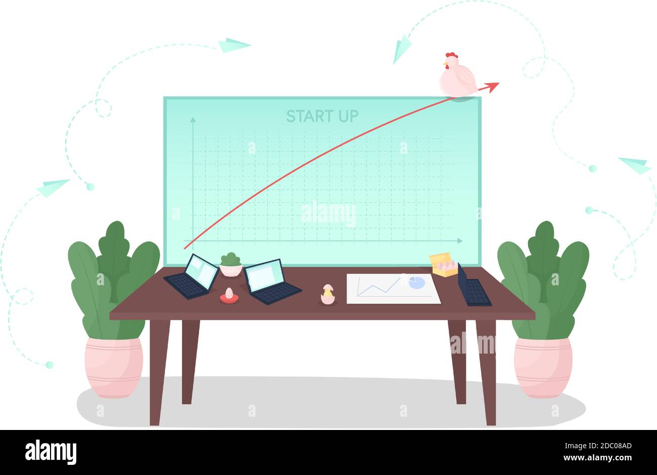 Start up development flat concept vector illustration Stock Vector ...