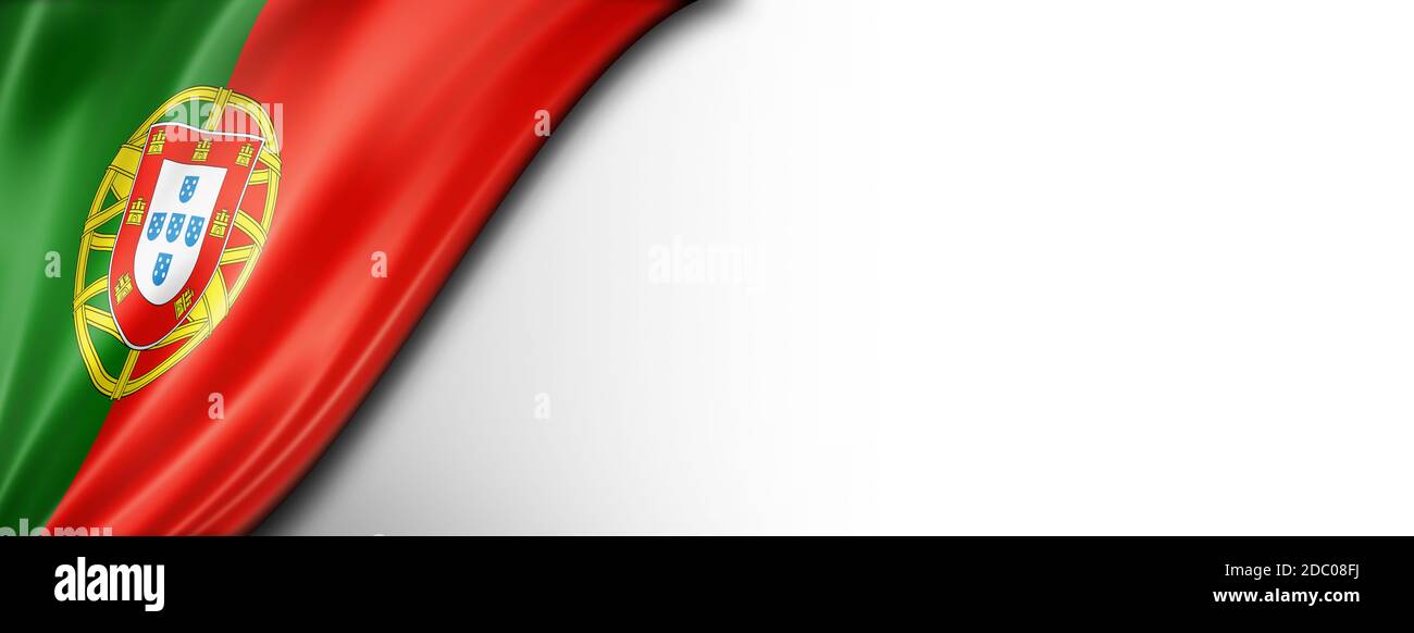Portugal flag isolated on white. Horizontal panoramic banner Stock ...