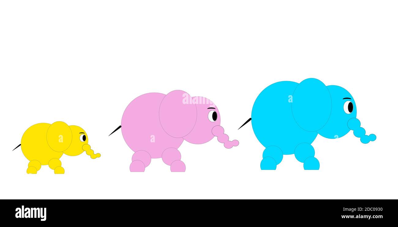 Illustration The elephant family with dad, mom and baby elephant Stock ...