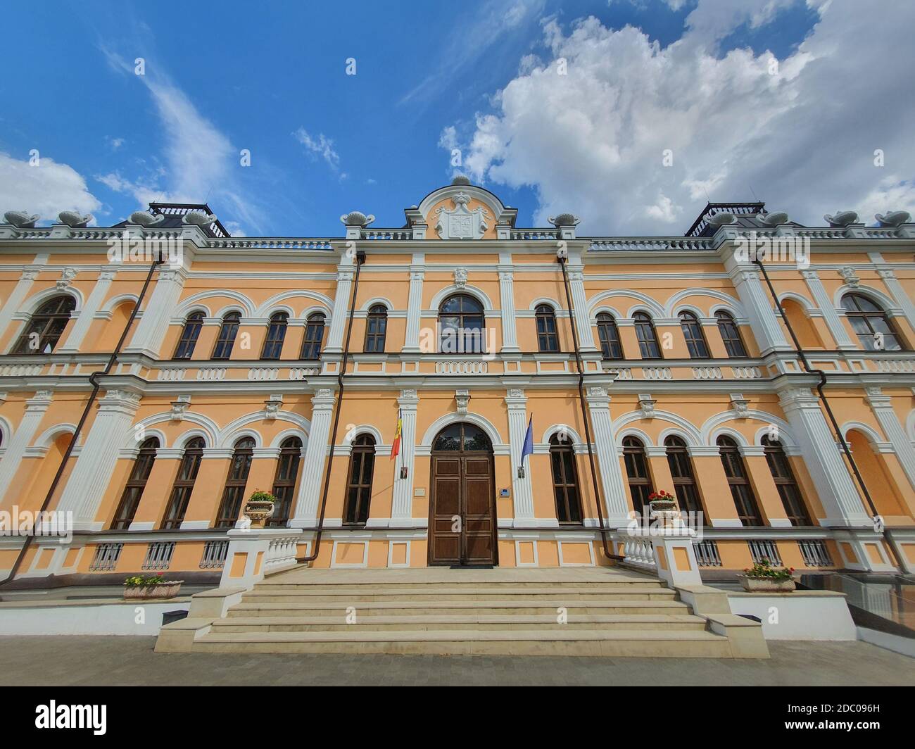 Wide angle shot of Manuc Bei mansion, architectural, culture and ...
