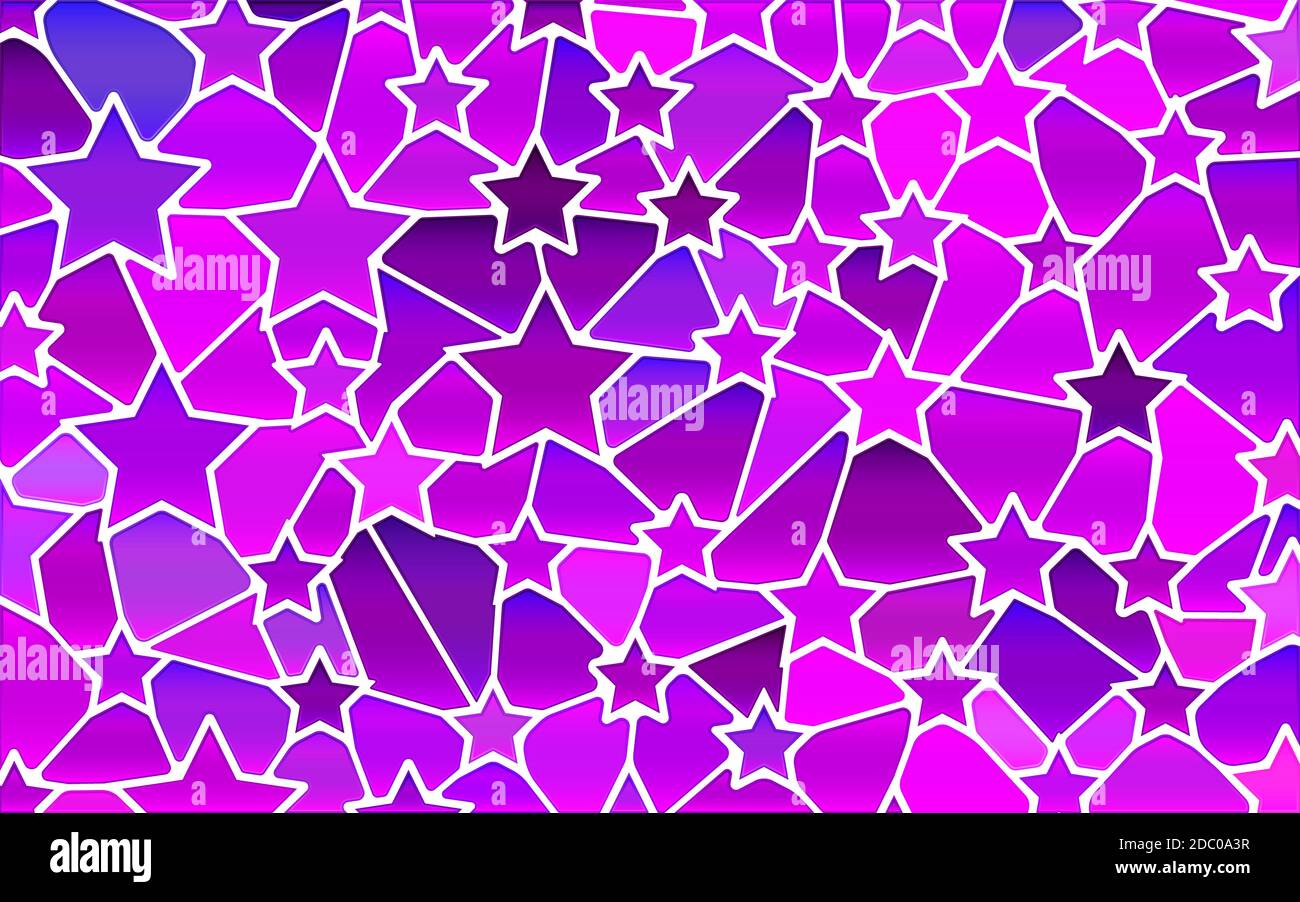 abstract stained-glass mosaic background - purple and violet stars ...