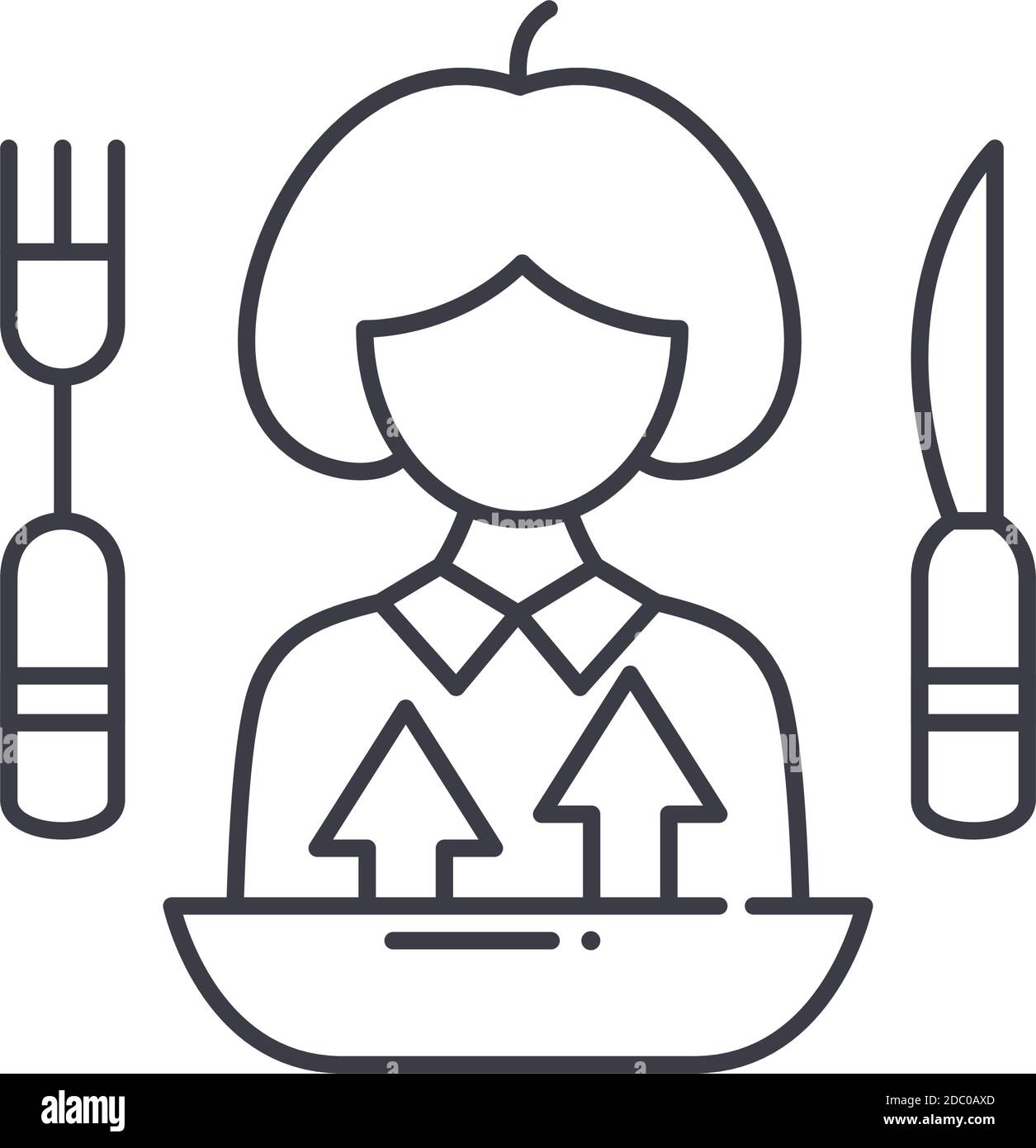 Consumption icon, linear isolated illustration, thin line vector, web ...