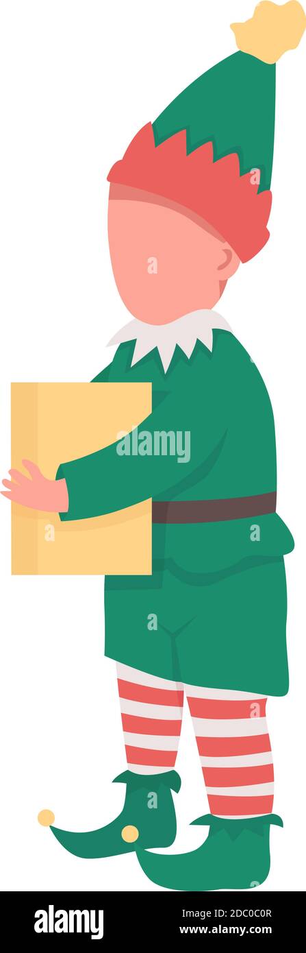 Christmas elf flat color vector faceless character Stock Vector Image ...