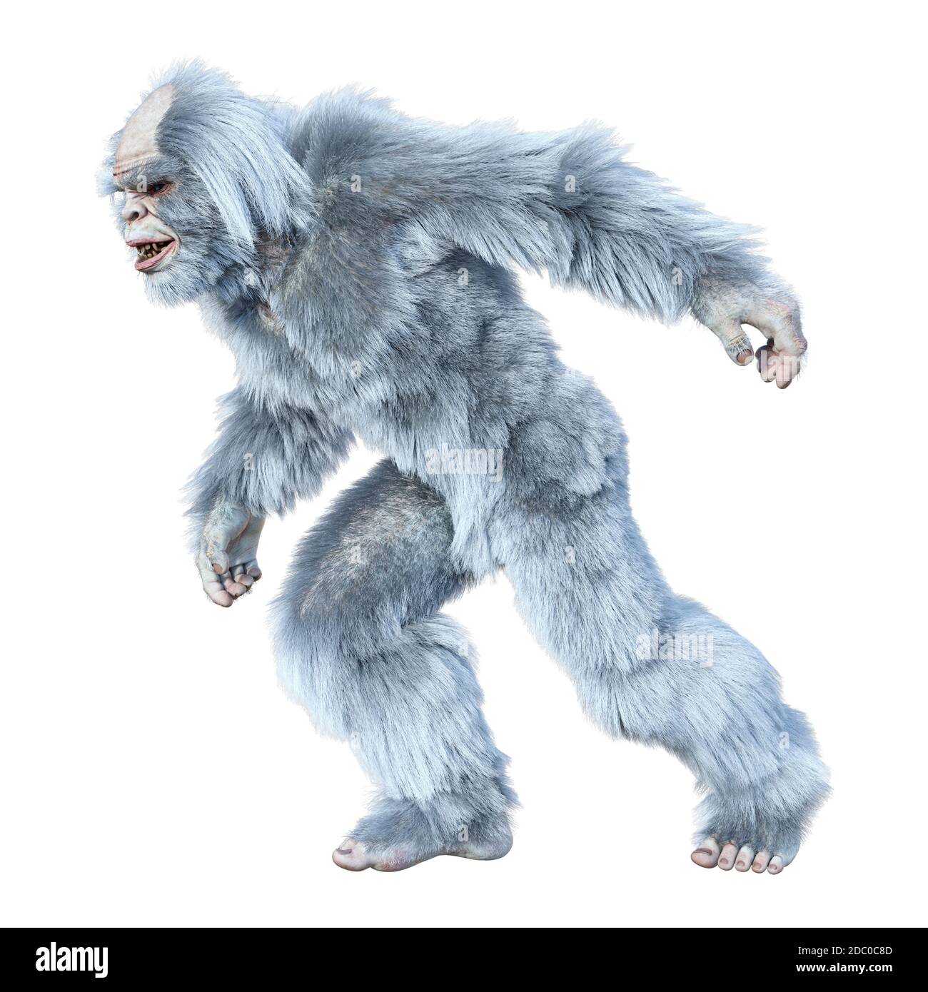 3D rendering of a fantasy creature yeti isolated on white background ...