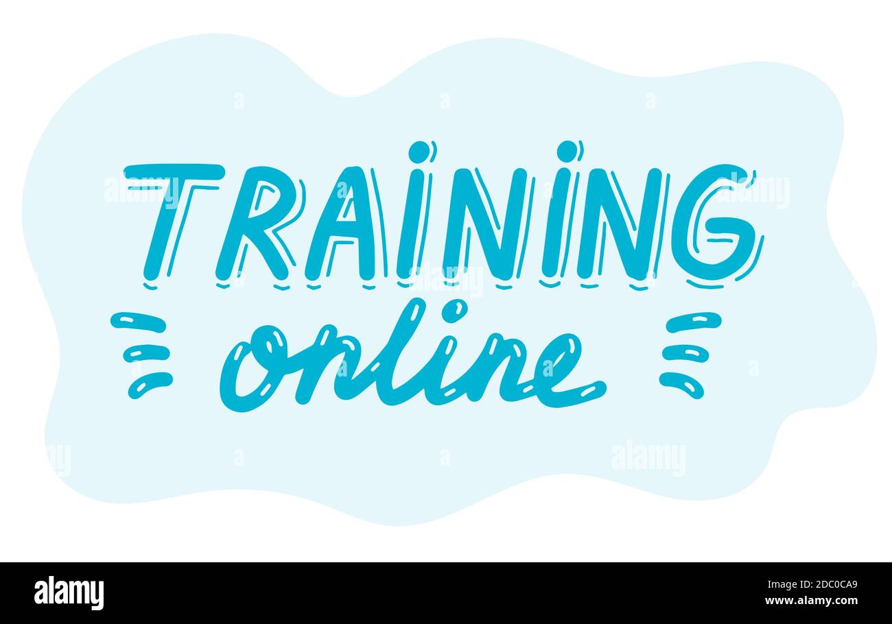 Training online, education concept. Logo, badge, poster, banner ...