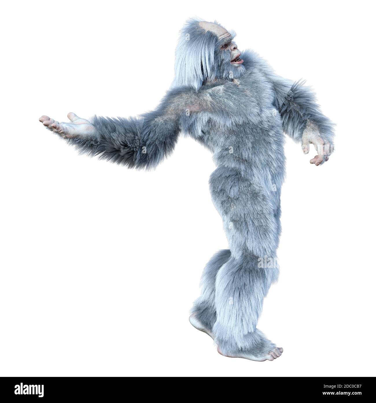 3D rendering of a fantasy creature yeti isolated on white background ...