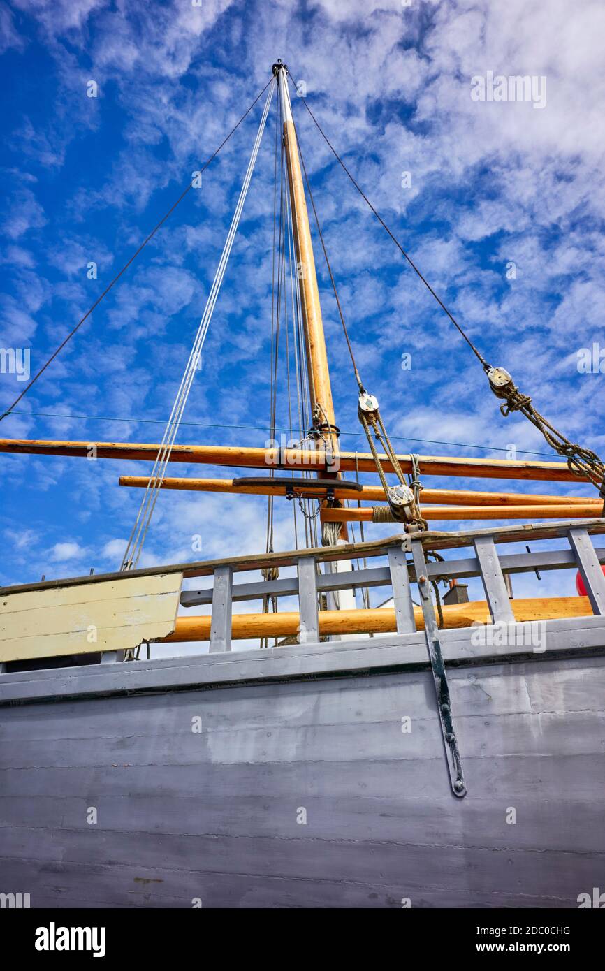 Manx Nobby fishing boat White Heather on the quayside at Peel, Isle of ...