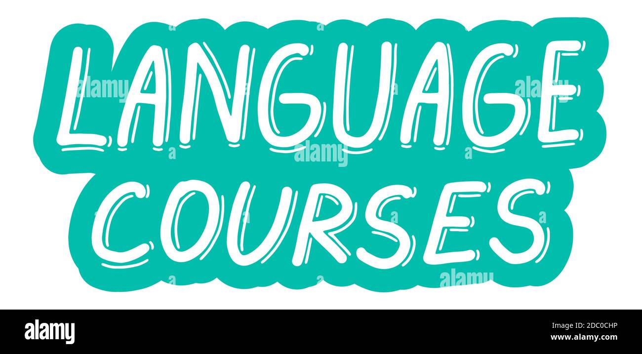 Language Courses. Training, learn, courses, education concept. Logo ...