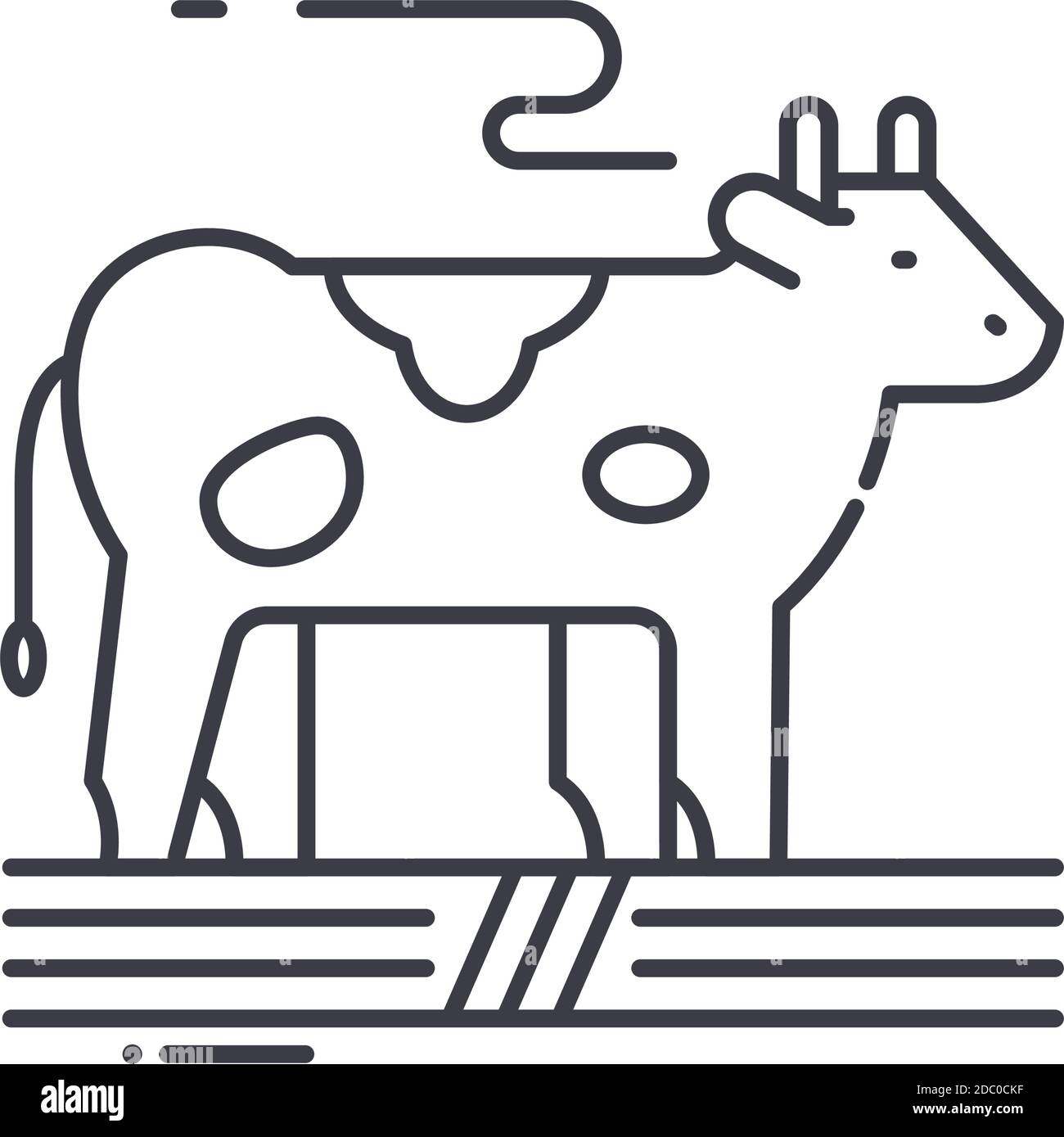 Cow icon, linear isolated illustration, thin line vector, web design ...