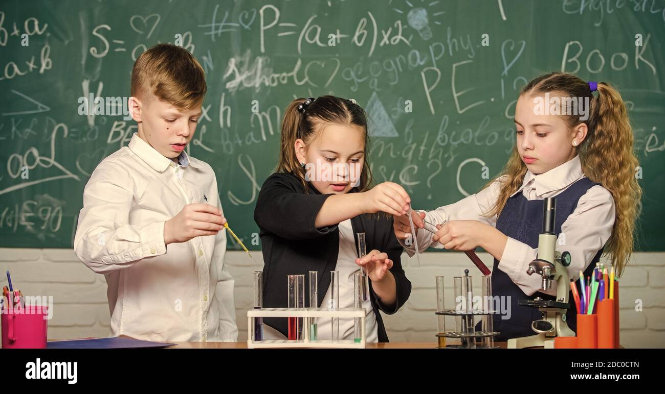 Test tubes with colorful liquid substances. Study of liquid states ...