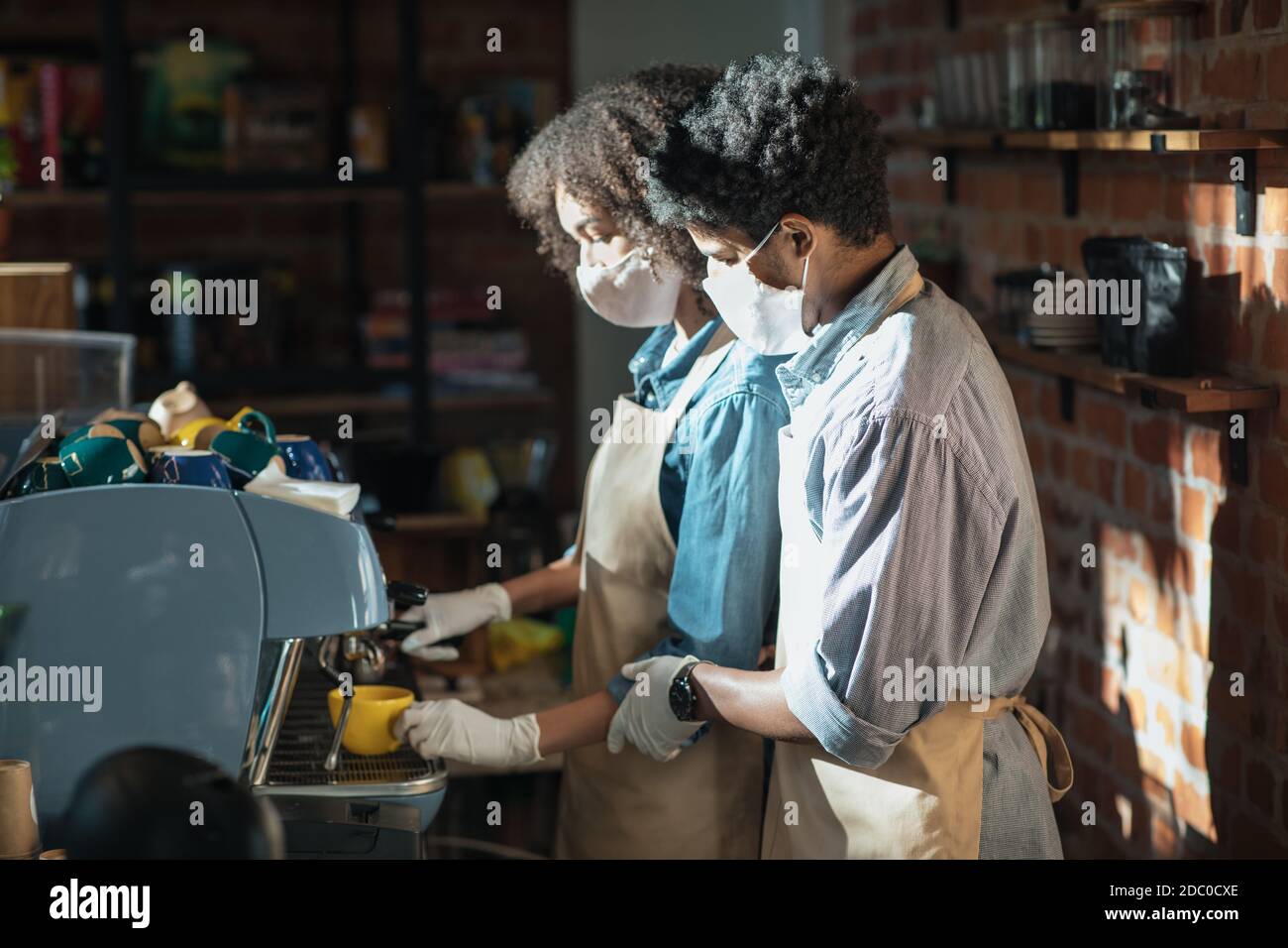 Training staff to work in cafe during new normal and covid-19 pandemic ...