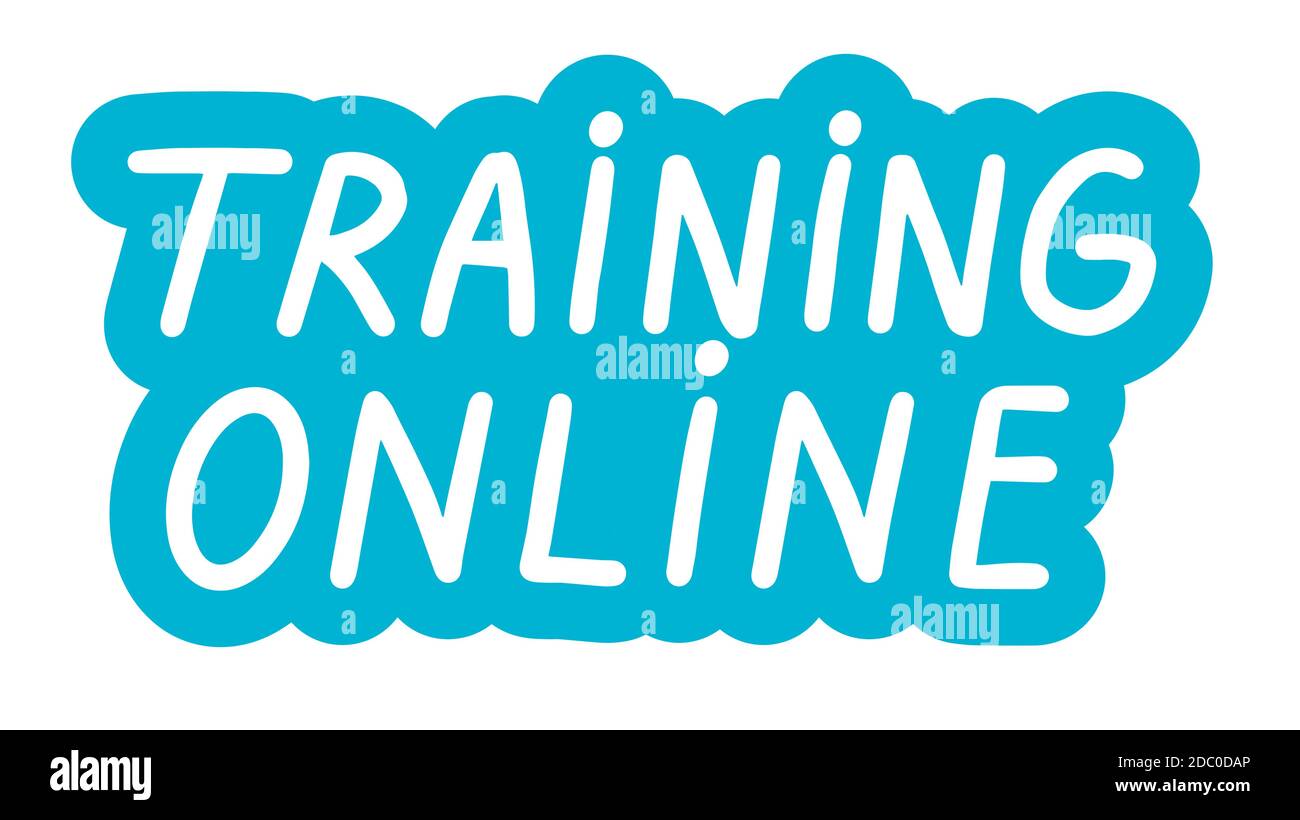 Training online, education concept. Logo, badge, poster, banner ...