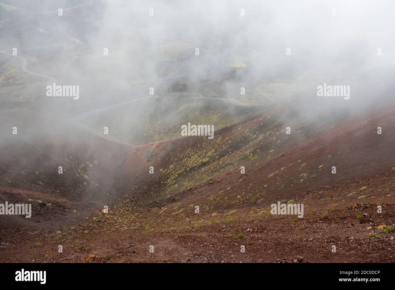 Sicily, Italy. Spectacular scenery on the hills of Mt Etna, as viewed ...