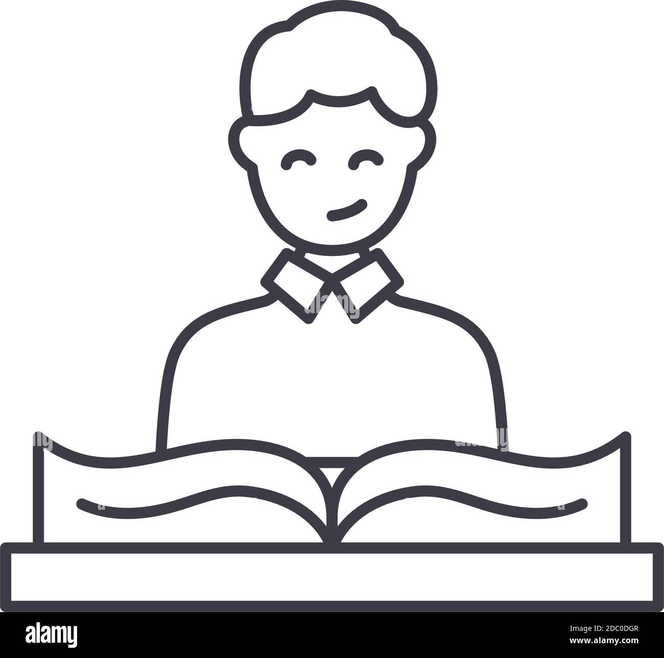 Courseware icon, linear isolated illustration, thin line vector, web ...