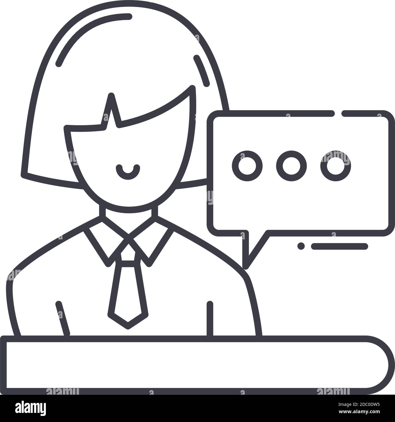Consultant icon, linear isolated illustration, thin line vector, web ...
