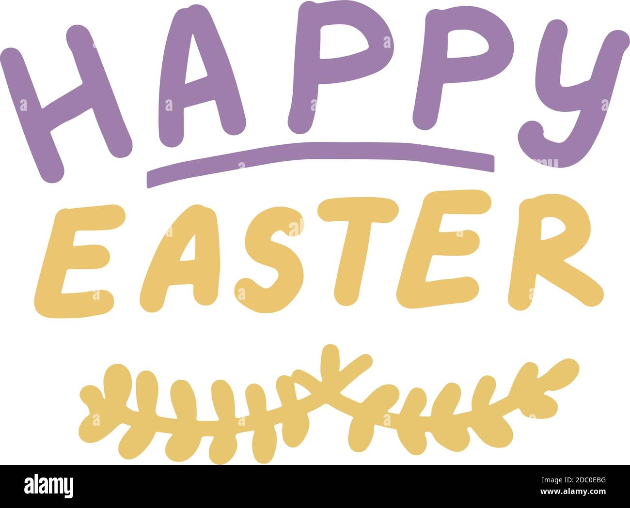 Happy Easter, lettering calligraphy , colorful isolated handwritten ...