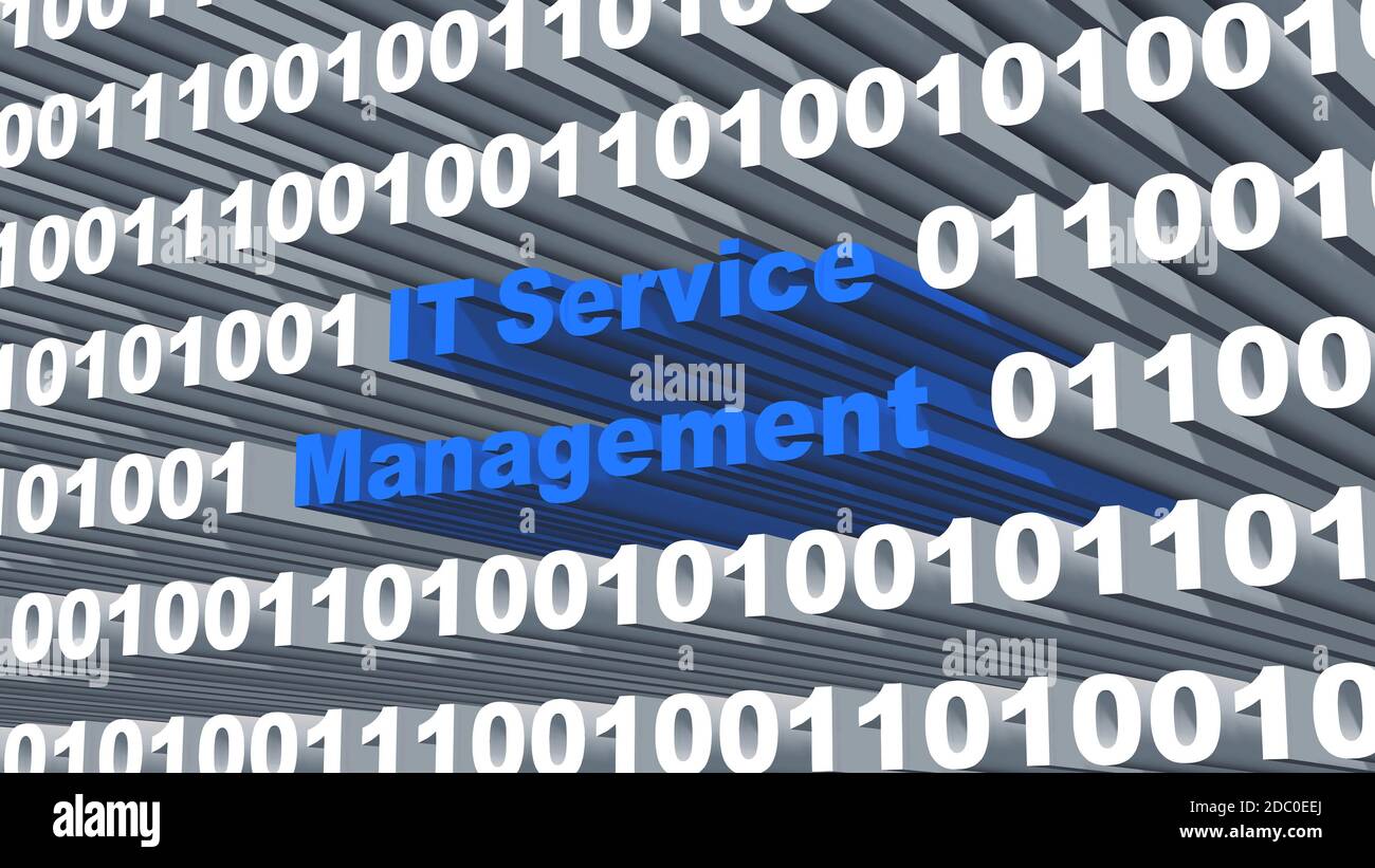 ITSM Information Technology Service Management concept - blue lettering ...