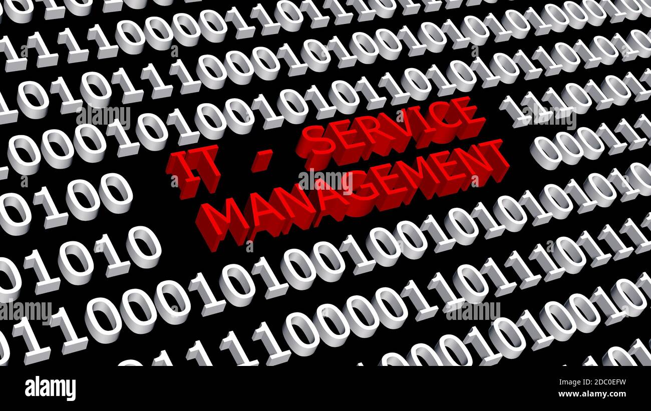 ITSM Information Technology Service Management concept - red lettering ...