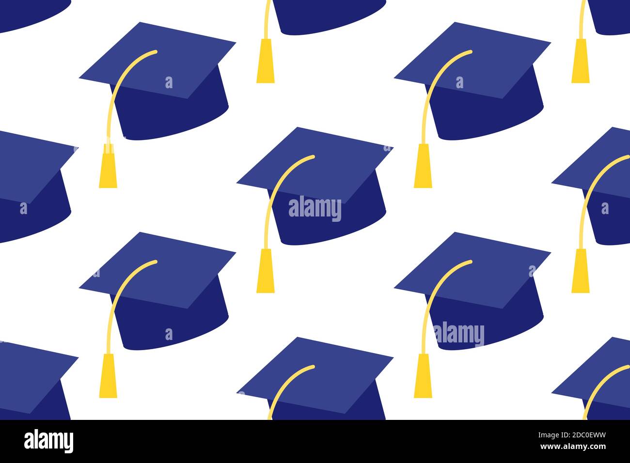 Education Cup. Student Graduation Hat. Seamless vector pattern in flat ...
