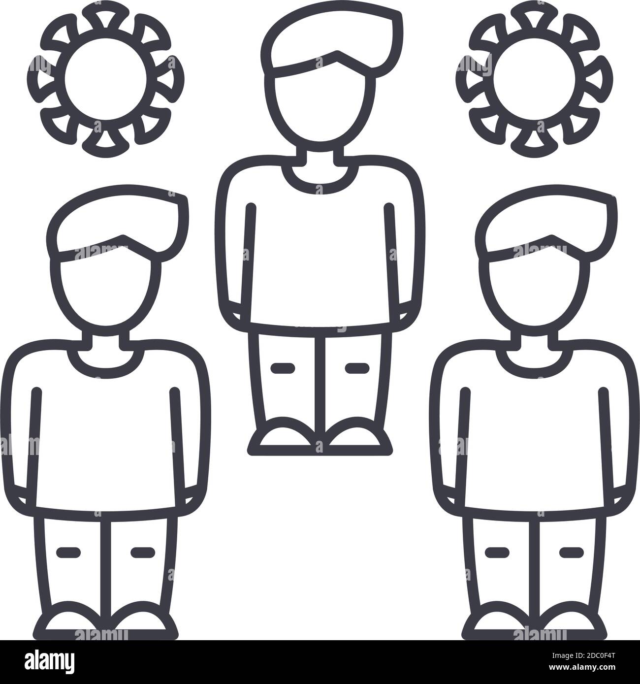 Covid pandemic icon, linear isolated illustration, thin line vector ...