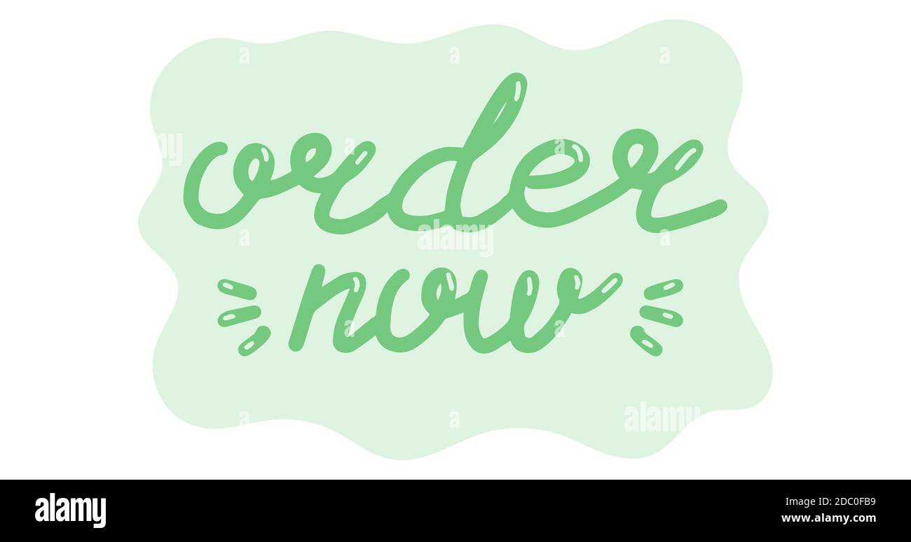 Order now. Online shopping concept, lettering calligraphy illustration ...