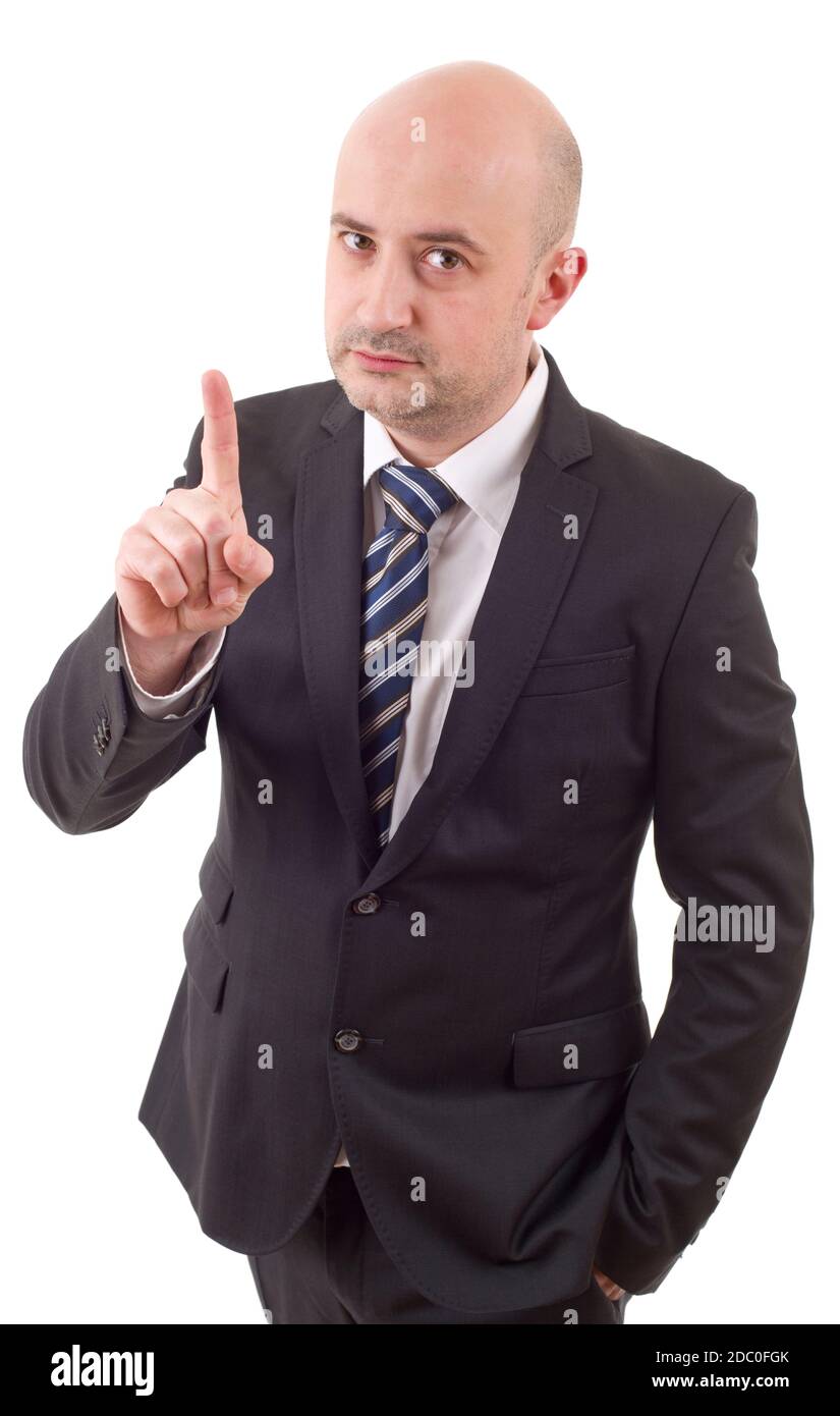 mad business man pointing, isolated on white Stock Photo - Alamy
