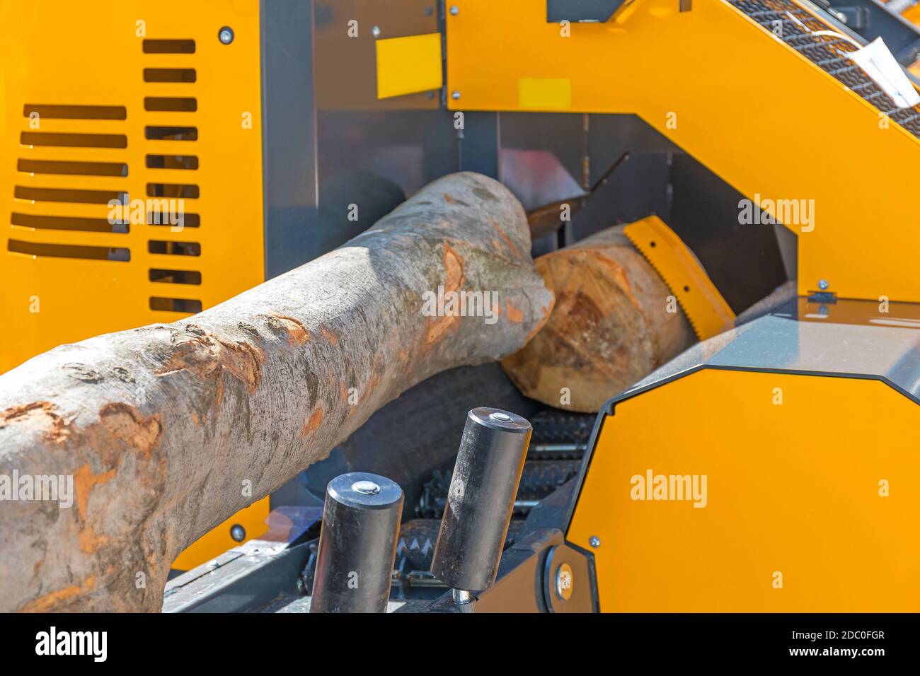 Automated Firewood Logs Processor Machine Equipment Stock Photo - Alamy