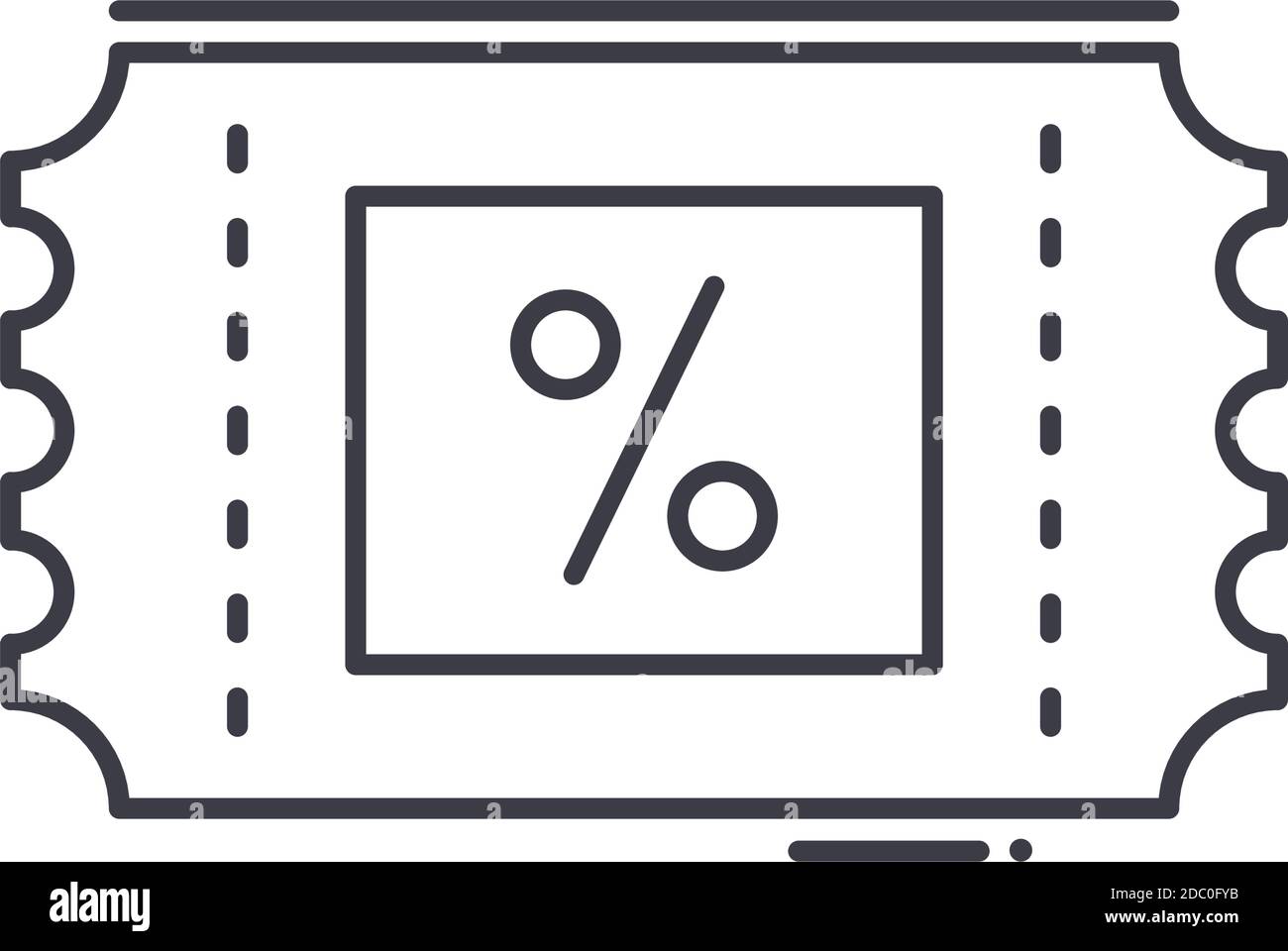 Coupon icon, linear isolated illustration, thin line vector, web design ...