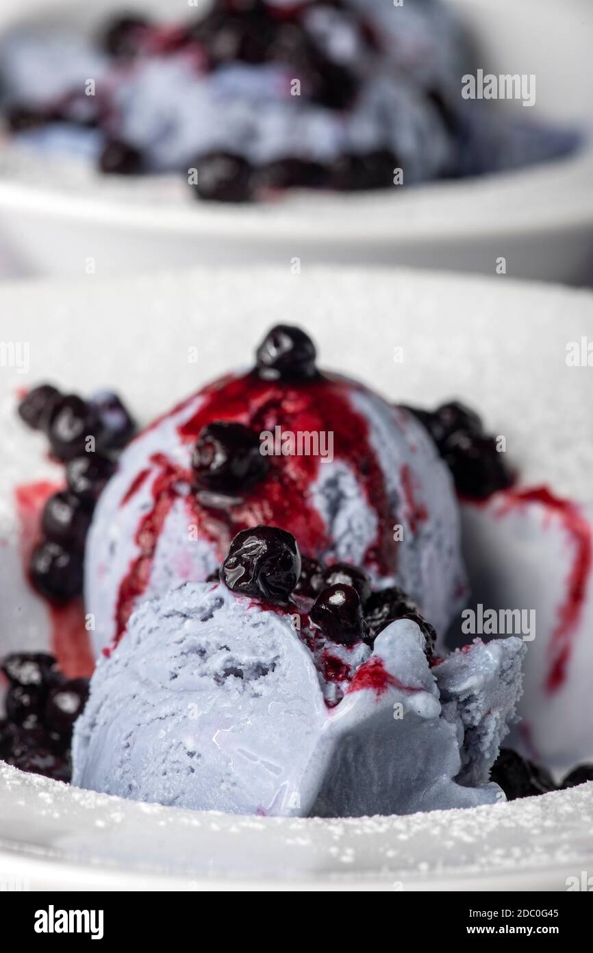 Closeup blueberry ice cream hi-res stock photography and images - Alamy