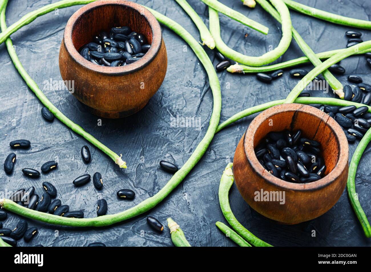 Vigna or cowpea pods and beans.Vegetable plant.Popular Chinese food ...
