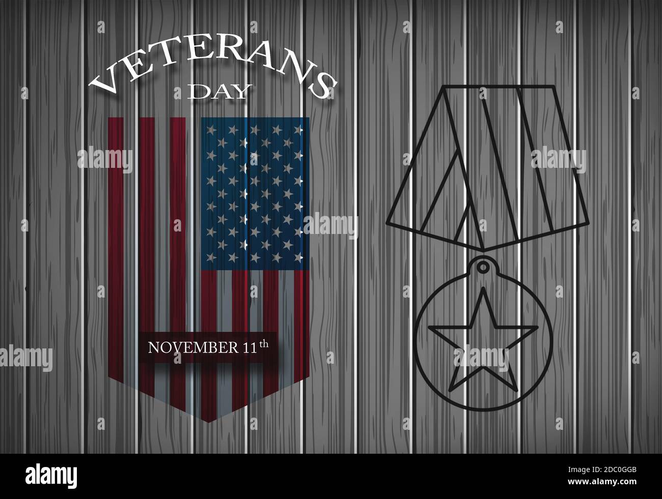 Veterans Day, November 11th, USA flag, Veterans Medal, 3D illustration ...