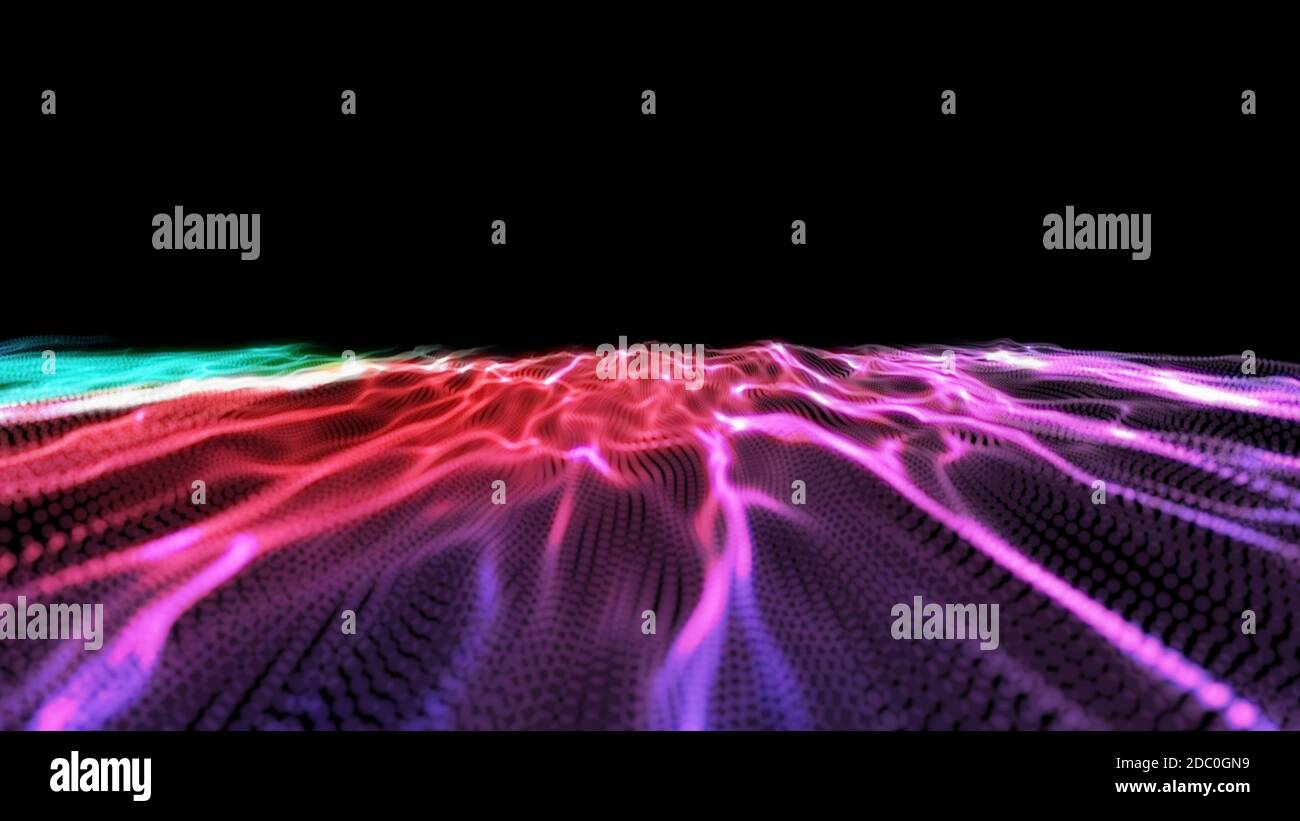 wave abstract particle color illustration render background Stock Photo ...