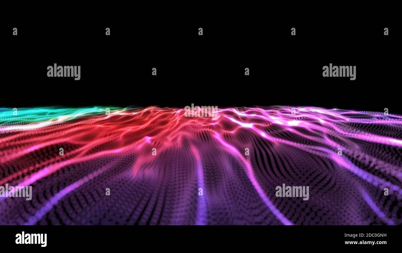 wave abstract particle color illustration render background Stock Photo ...