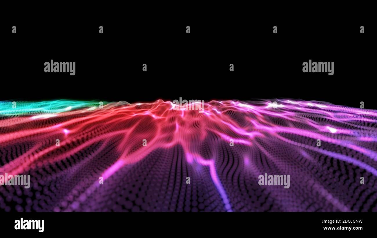 wave abstract particle color illustration render background Stock Photo ...