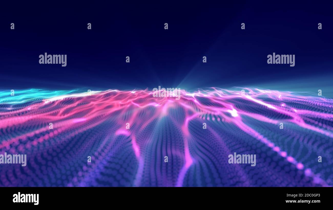 wave abstract particle color illustration render background Stock Photo ...