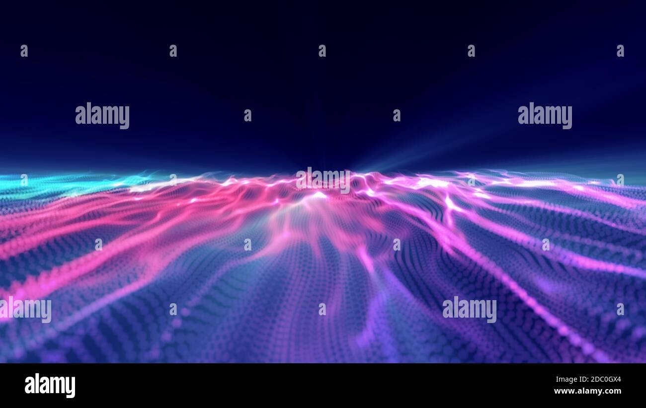 wave abstract particle color illustration render background Stock Photo ...