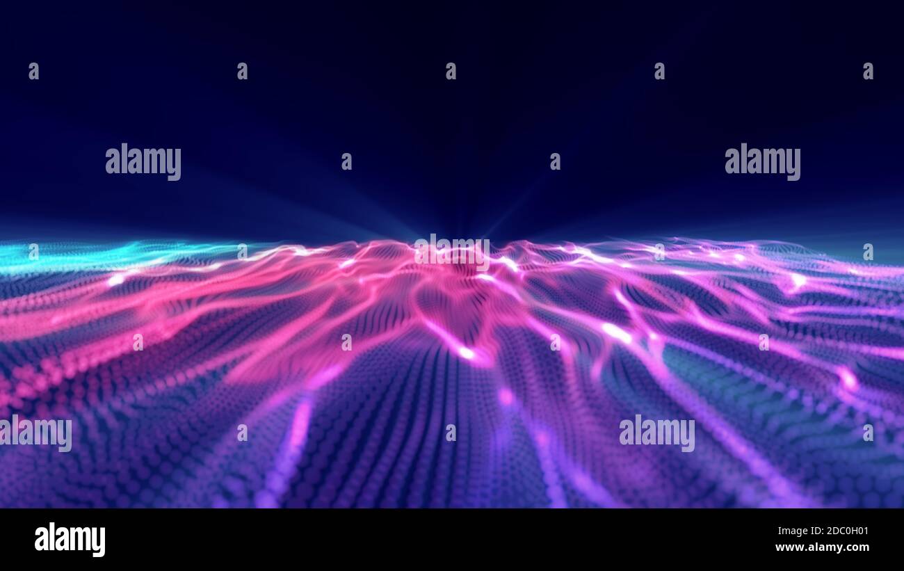 wave abstract particle color illustration render background Stock Photo ...