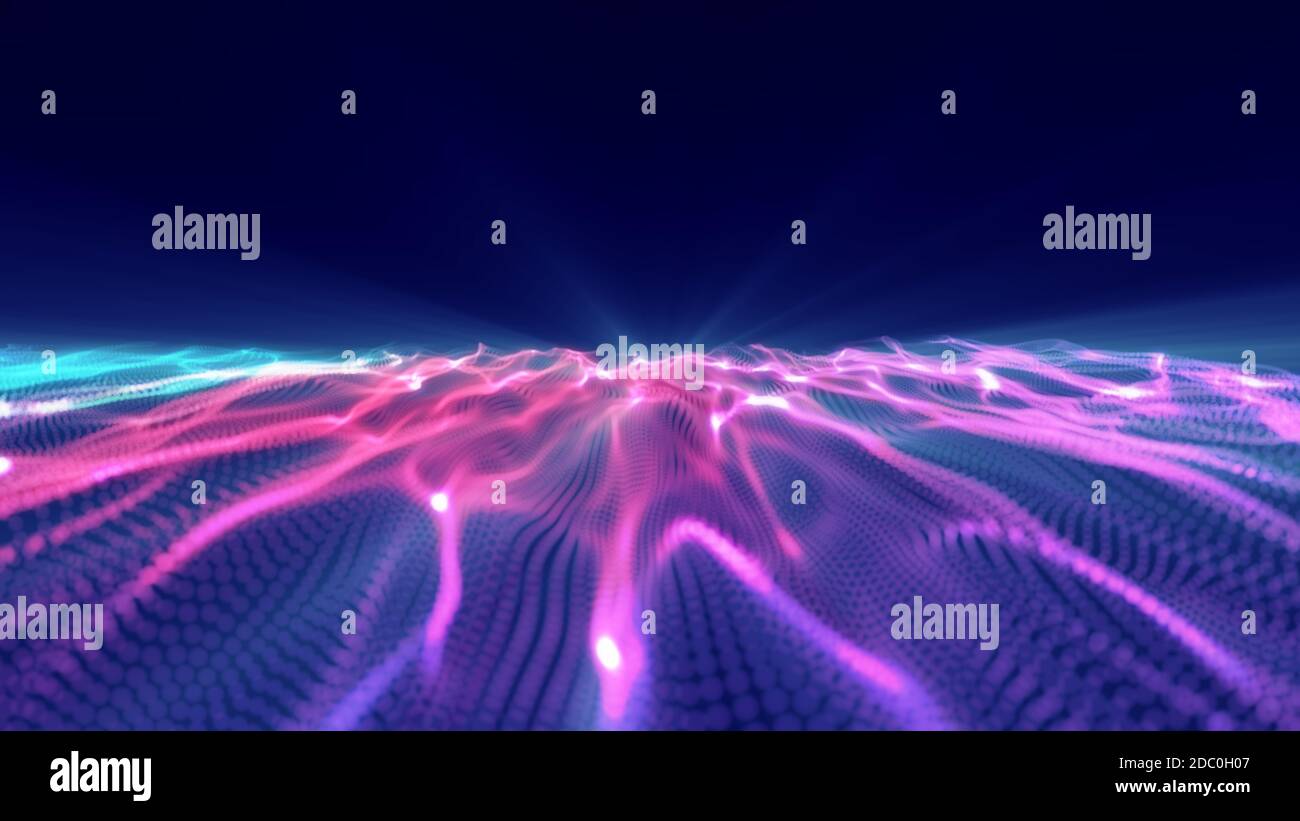 wave abstract particle color illustration render background Stock Photo ...