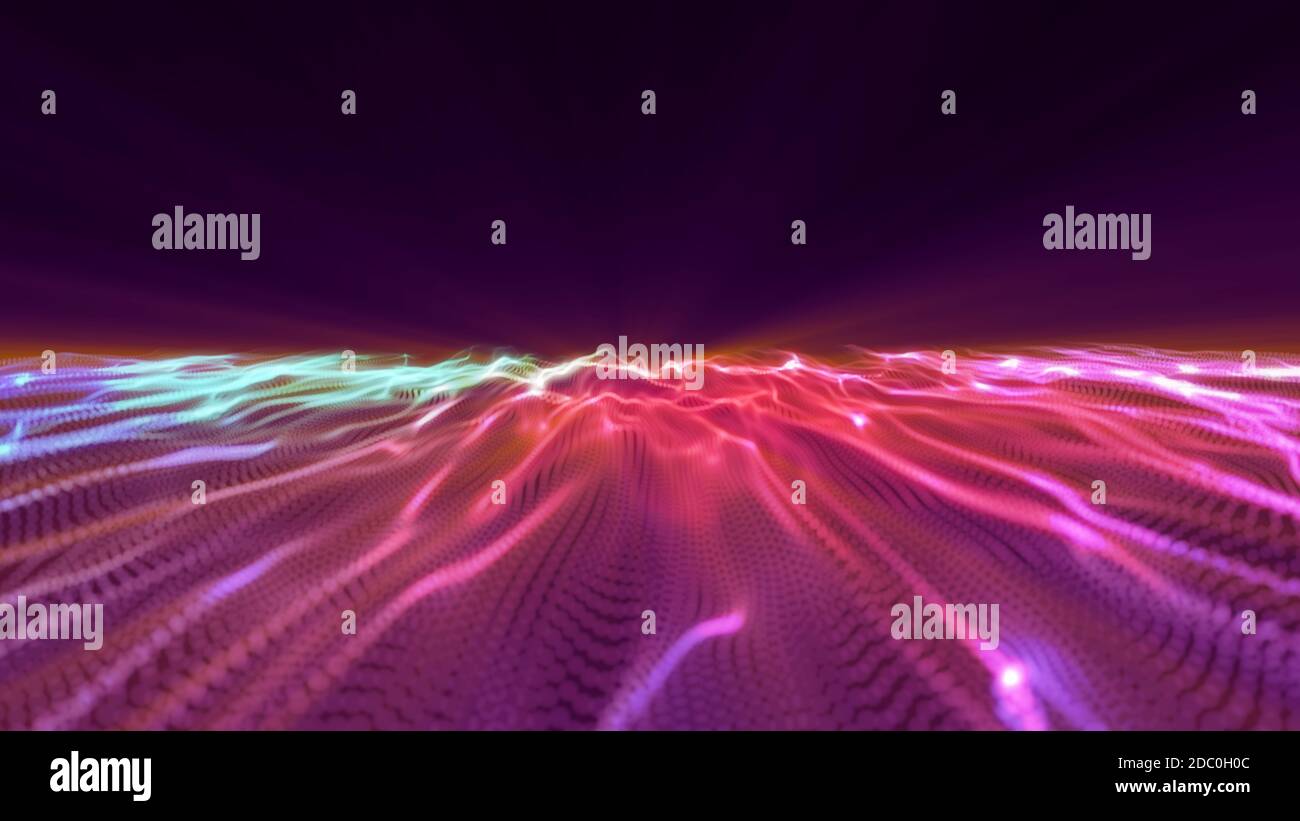 wave abstract particle color illustration render background Stock Photo ...