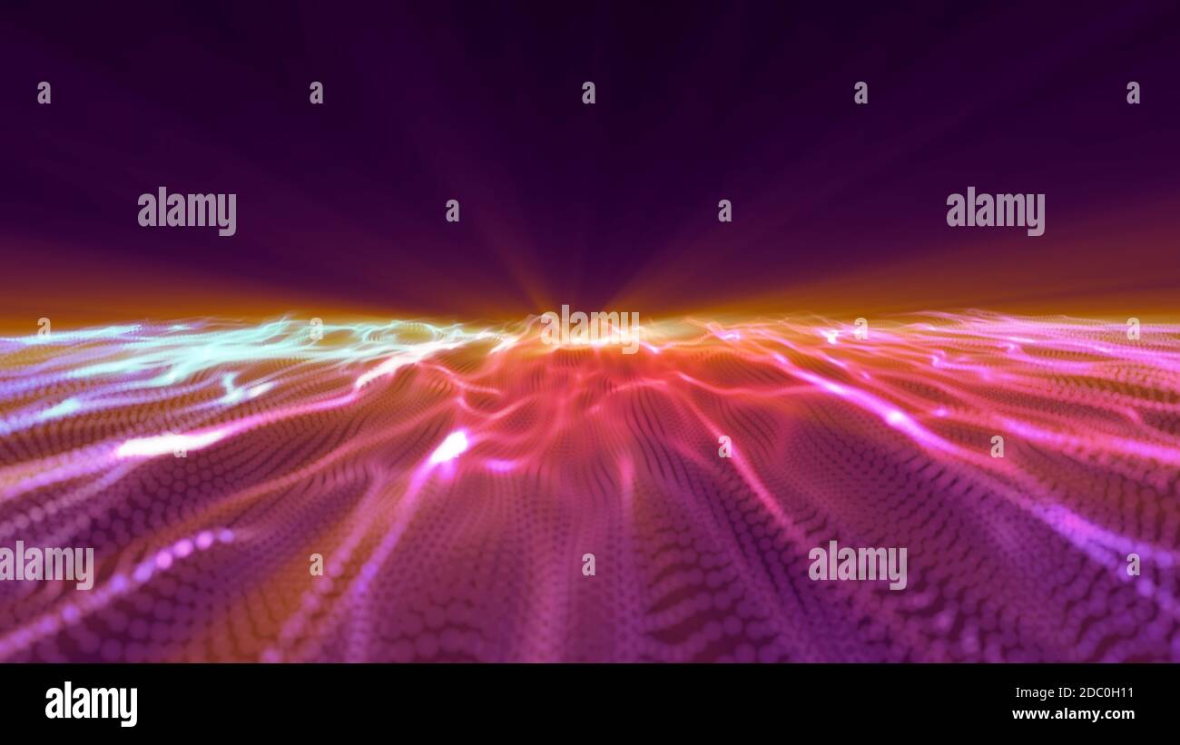 wave abstract particle color illustration render background Stock Photo ...