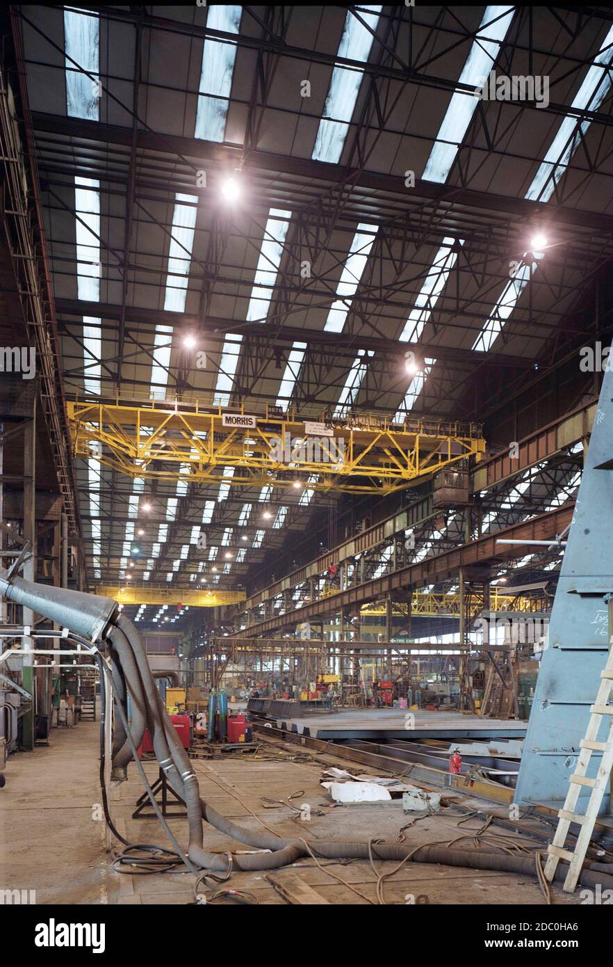 1997 Vickers shipbuilding yard at Barrow in furness, North west England ...