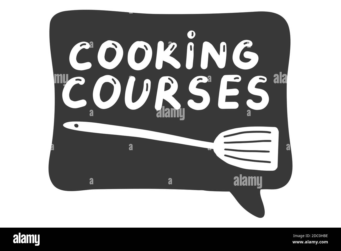 Cooking courses logo template. Lettering calligraphy illustration ...