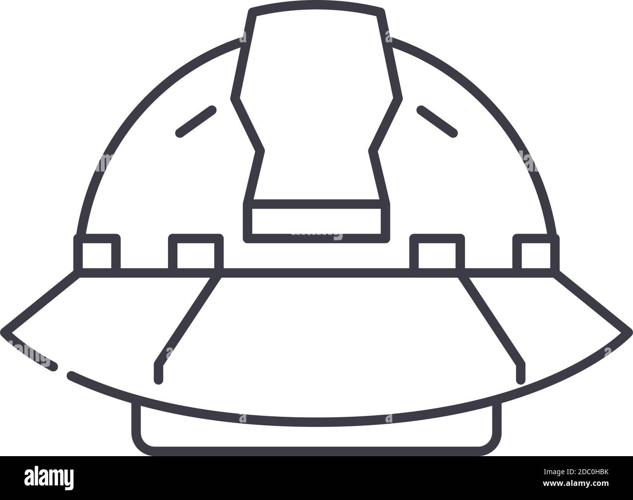 Construction hat icon, linear isolated illustration, thin line vector ...