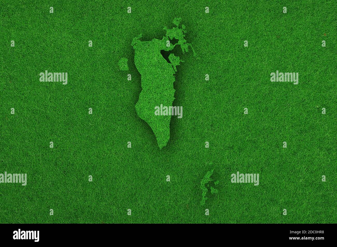 Map of Bahrain on green felt Stock Photo - Alamy