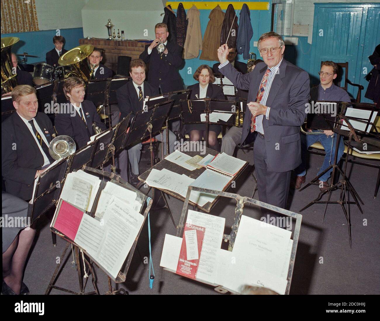 1996, Frickley Colliery Brass band, South Yorkshire, northern England ...