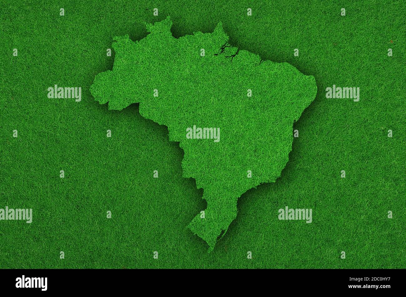 Map of Brazil on green felt Stock Photo - Alamy