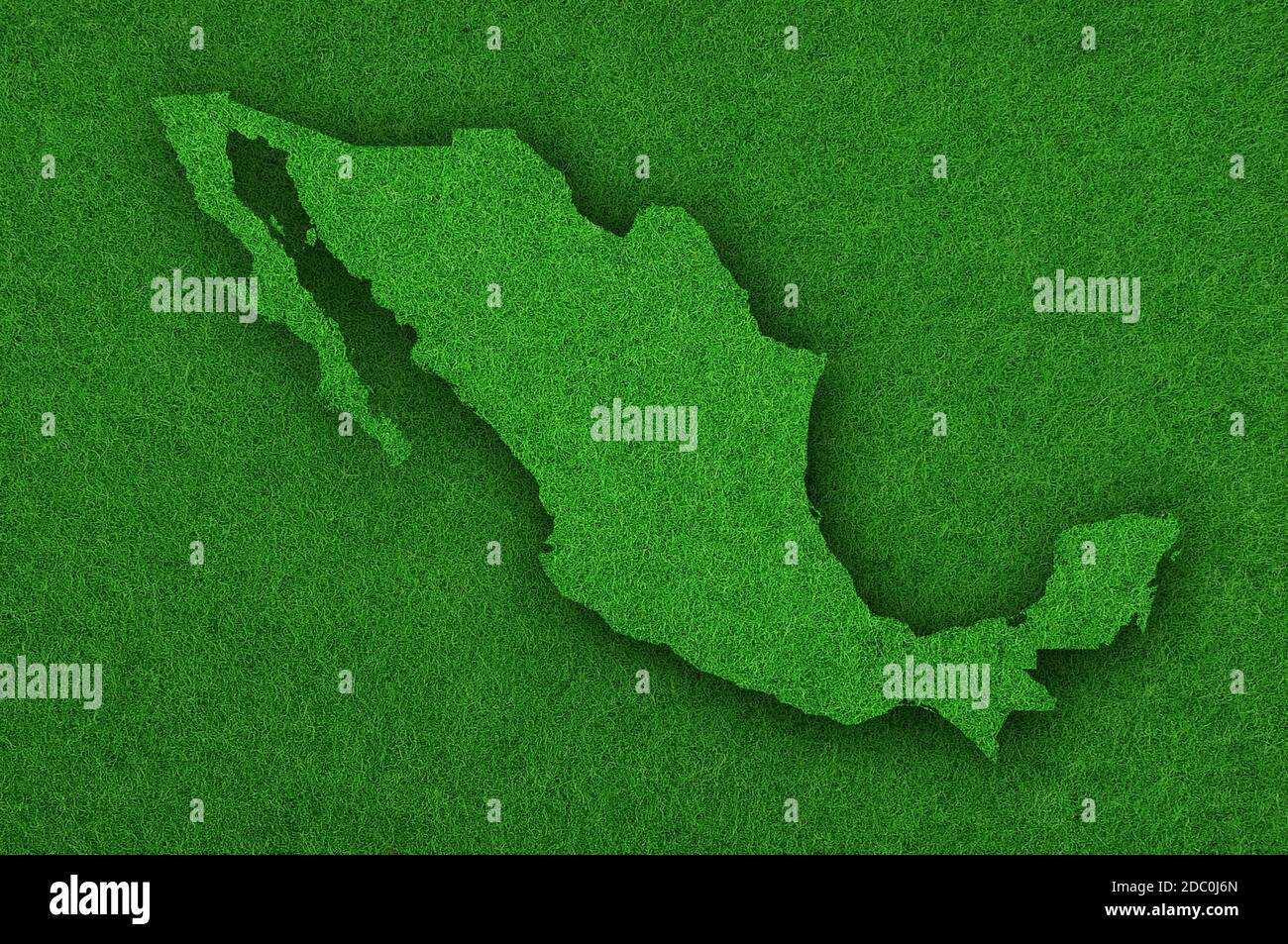Map of Mexico on green felt Stock Photo - Alamy