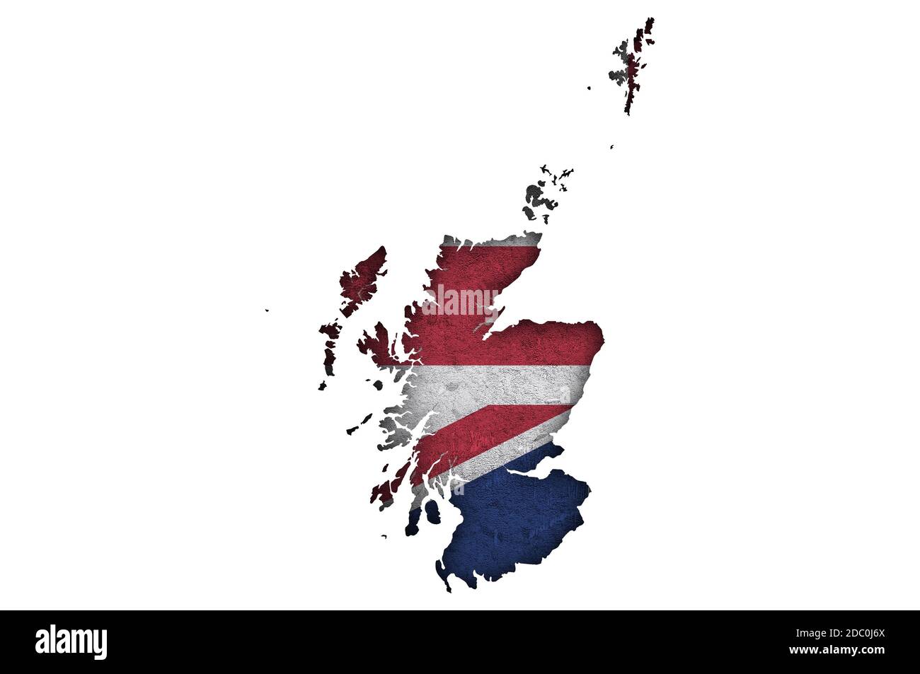 Map and flag of Scotland on weathered concrete Stock Photo - Alamy